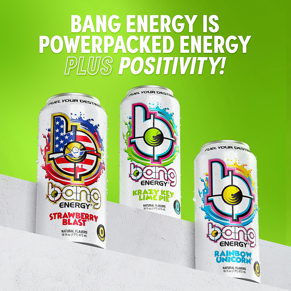 Bang Energy Key Lime Pie, Sugar-Free Energy Drink, 16-Ounce (Pack of 12)