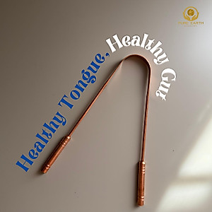 100% Pure Copper Tongue Scraper for Adults - Heavy-Duty, Rust-Proof, Long-Lasting Oral Care - Travel Tongue Scraper Ayurvedic with Case - PURE EARTH essentials (1 Piece/Pack)