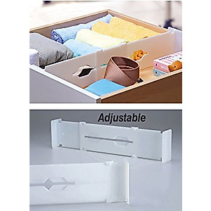 YBM Home Adjustable Drawer Dividers/Organizers for Bedroom, Bathroom, Dresser, Kitchen, and Office Drawers, Spring-Loaded Expandable Drawer Organizers Lock in Place (Set of 2), 2179b