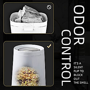 LEASYLIFE 10 L/2.6Gallen,Swing Lid Trash Can,Metal Garbage Can with Flipping Lid,for Bathroom, Kitchen,Living Room,Bedroom,Hotel (White)