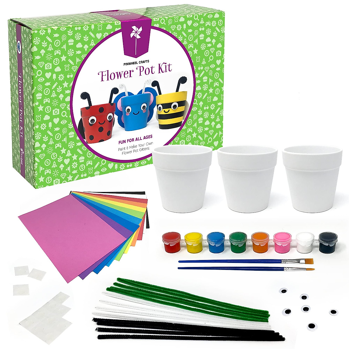 Fairy Jar Kit & Flower Pot Kit Bundle -Fun DIY Arts and Crafts Project for Kids Ages 6 7 8 9 10 11 12 - Great Gifts for All Occasions