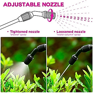 Pump Sprayer Set 1.35 Gallon, ThinkLearn Pressure Sprayer in Lawn & Garden, with Gloves, Measuring Cup and Spare Parts, Portable Hand Sprayer for Yard, Plant Water and Cleaning, 5L Pink
