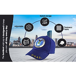 US Army Veteran Hat for Men and Women,Officially Licensed Product, Adjustable Strap Baseball Cap - Embroidered Army Baseball Cap Beautifully Stitched Lettering on Front and Back (Black)