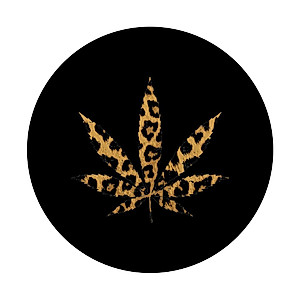 Leopard Cheetah Weed Cannabis Marijuana 420 THC Stoner Gift PopSockets Swappable PopGrip