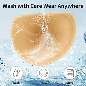 GULIFAN Double Sided Sticky Bra Inserts - Silicon Women’s Adhesive Bra Pads Removable Breathable Push Up Sticky Bra Cups Inserts Breast Enhancer