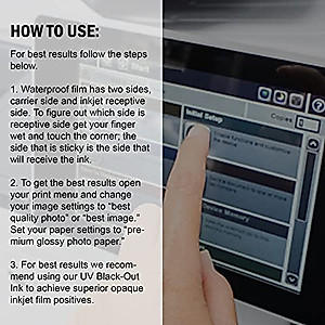 Screen Print Direct® Waterproof Inkjet Film Sheets(13" x 19" - 100 Sheets) - Transparency Film for Silk Screen Printing, Inkjet Film Sheets for Screen Printers - Screen Printing Supplies