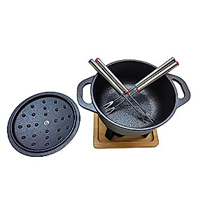 HAWOK Cast Iron Pre-Seasoned Dutch Oven with Trivet…