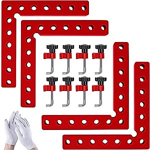 90 Degree 5.5" Aluminum Corner Clamps for Woodworking - 4 Pack Positioning Clamping Squares for Boxes, Cabinets, Drawers