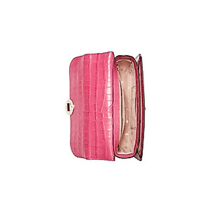 Kate Spade New York Audrey Flap Crossbody (Croc Embossed Festive Pink)