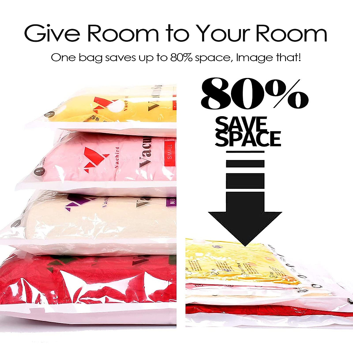 4 Pack Jumbo Vacuum Storage Bags, Durable, Double-Thickness, Space-Saving Storage Solution, Perfect for Duvets, Blankets, and Home Organization