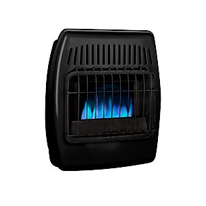 Dyna-Glo IBF10PMDG-4 10,000 BTU Liquid Propane Blue Flame Ice House Vent Free Wall Heater, Black
