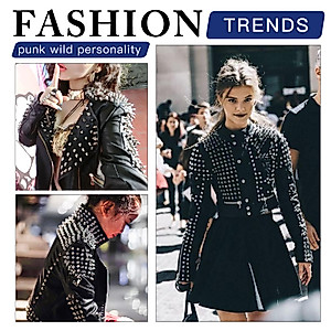 200 Sets 9.5mm Cone Spikes Metal Tree Spikes Screwback Studs for DIY Leathercraft Decoration Punk Rock Style Clothing Accessories (Silver)