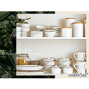 ONEMORE Serving Bowls, Large Ceramic Serving Bowl Set of 3, Porcelain Serving Dishes Oval Shape Serving Bowls Set - 10/25/35 oz