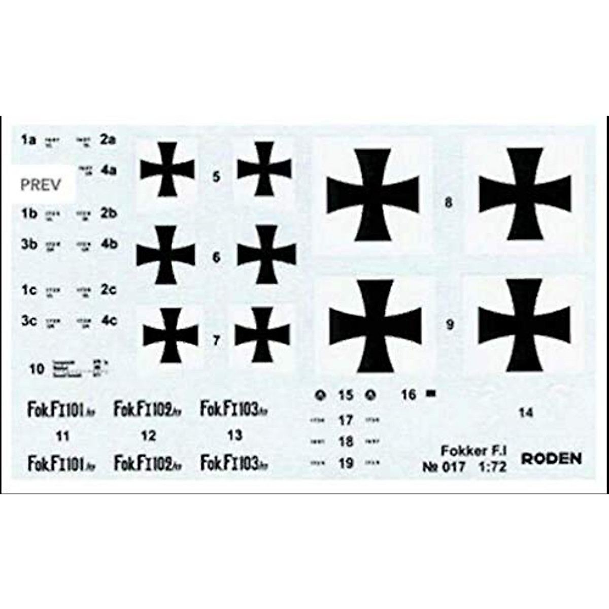 Fokker F.I German Fighter Aircraft WWI 1/72 Scale Plastic Model Kit Roden 017