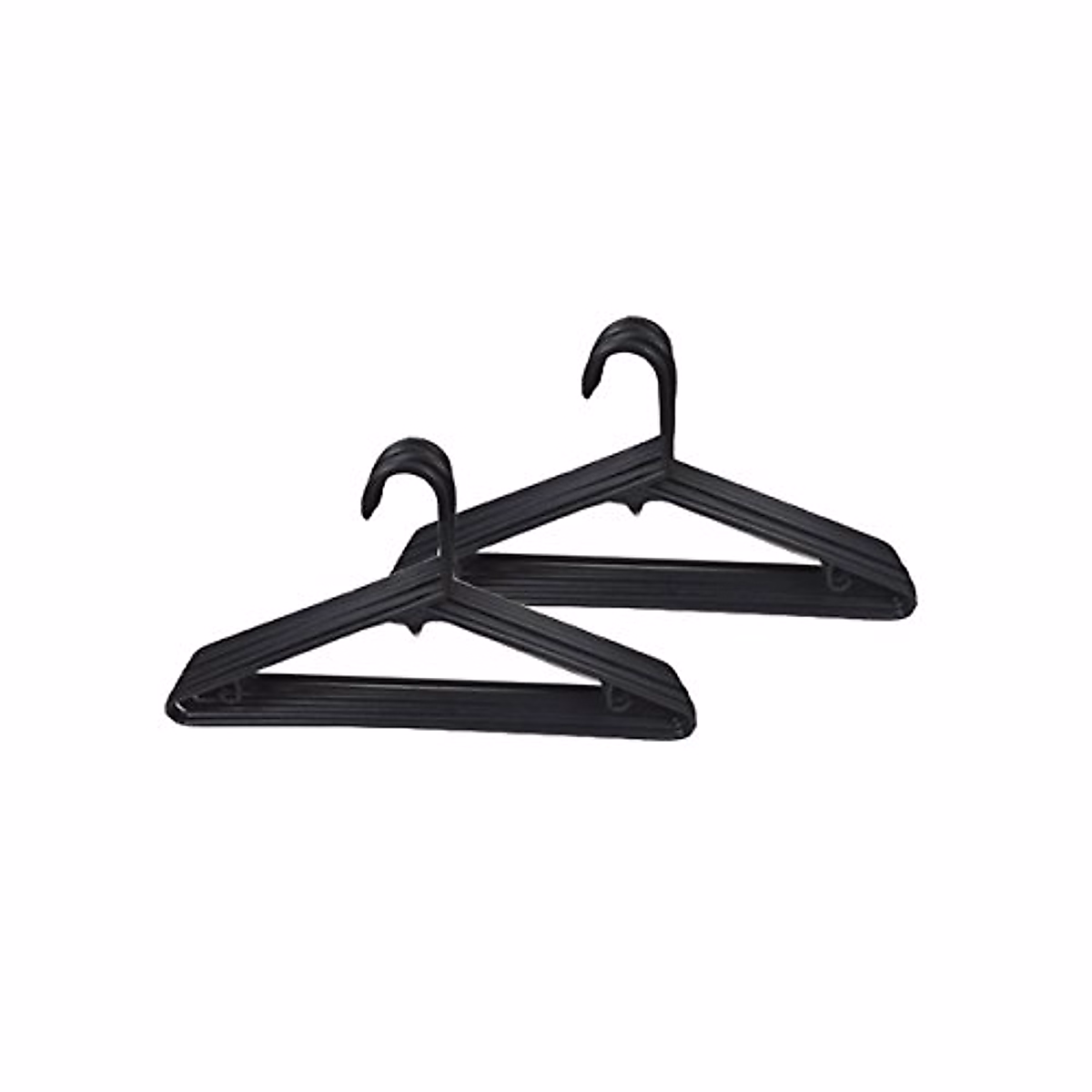THE UM24 Set of 16 Plastic Lightweight Tubular Adult Cloth Hanger Black