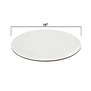 MT Products Corrugated White Cardboard Cake Board or Pizza Circle 14 inch - Sturdy Cake Base for Displaying Cakes, Bread and Desserts (15 Pieces) - Made in The USA