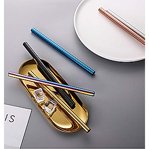 Sunwinc 100Pack Reusable Boba Straws&Jumbo Smoothie Straws-0.5" Wide. Stainless Steel 18/10 Extra Wide Reusable Metal Straws,Fat Boba Straws for Bubble Tea,Milkshakes,Jumbo Drinks (Rainbow-100Pack)