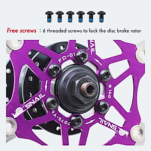 DJC Bike Brake Disc Rotor MTB Floating Brake Disc 160mm 180mm 203mm with 6 bolts Road Bike MTB BMX Steel Aluminum Brake Disc (6# purple, 160mm)