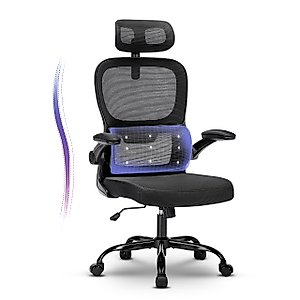 SOMEET Ergonomic Mesh Office Chair Big and Tall, Oversized Adjustable Headrest and 3D Armrests Executive High Back Desk Chair, Multifunctional Swivel Computer Task Chair with Lumbar Support, Black