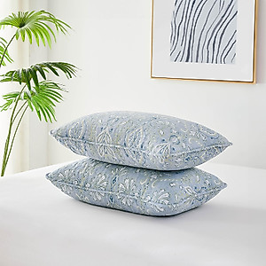 Southshore Fine Living, Inc. Boho Quilt Set, Lightweight Bedspread, Summer Coverlet, 3-Piece Paisley Bedding Set with Two Matching Pillow Shams, California/King Quilts, Blue Paisley