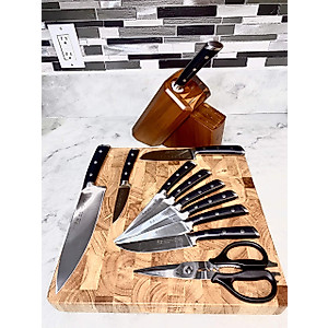 Cangshan S Series 1023961 German Steel Forged 12-Piece Knife Block Set, Acacia