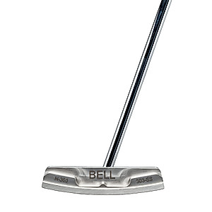 Bell N-360 No-Offset CNC Milled Center Shaft Standard Blade Golf Putter + Tacki-Mac Jumbo Flat Top Grip (Left, 32)