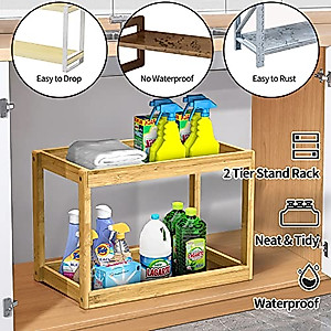 TCJJ 2 Tier Bathroom Counter Organizer, Countertop Standing Rack Cosmetic Holder, Countertop Storage Shelf Cosmetic Organizer Holder