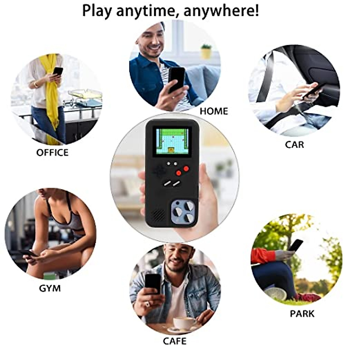 WeLohas Gameboy Case for iPhone 13 Mini,Handheld Retro 168 Classic Games,Color Video Display Game Case for iPhone,Anti-Scratch Shockproof Phone Cover Red