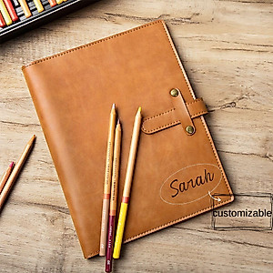 Personalized Name Leather Sketchbook Cover Large for A5 Handmade Artists Gifts Sketch Pad Cover | Sketch Book Cover Personalized Gift for Painter Leather Journal Notebook Cover Art Tools Case Cover