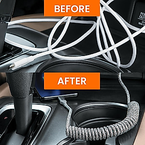 Ventev - Helix 3ft Expandable iPhone Cable | Fast Charging USB C to Apple Lightning Cable | Compatible with iPhone 14/13/12/11 | Coiled MFi Certified iPhone Charger Cord - Gray