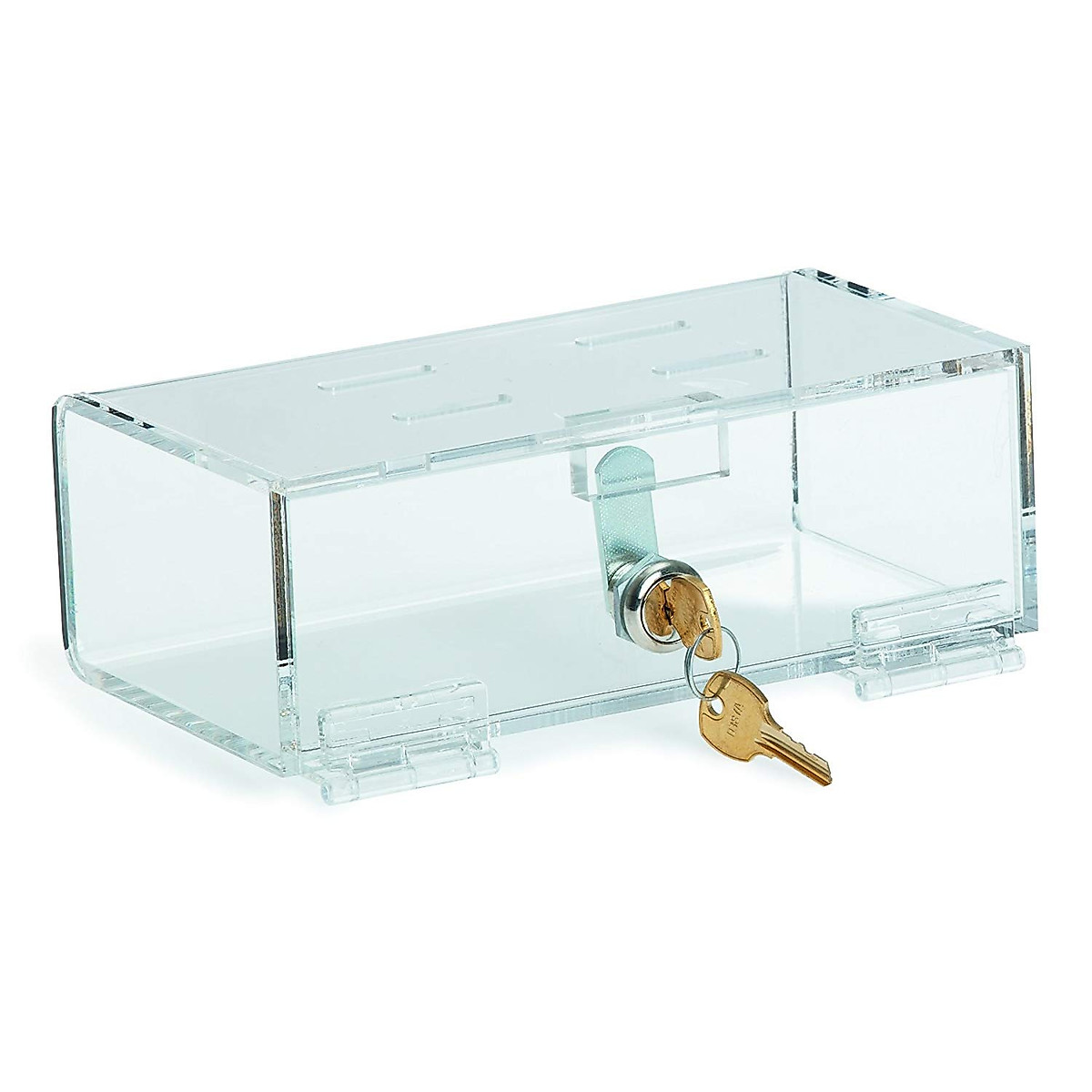 American Made Acrylic Lockable Medicine Box: Refrigerator Lockbox with Key for Safe Medication Storage, 2.75H X 8.25W X 4.5D, Clear