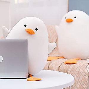 DRUNKENRIVER Cute Duck Stuffed Animals Sleeping Pillows Gifts for Girls Teens White Plushie Hugging Animal Super Soft Toys Christmas, Valentine's Day Gifts (White,13.7inches)