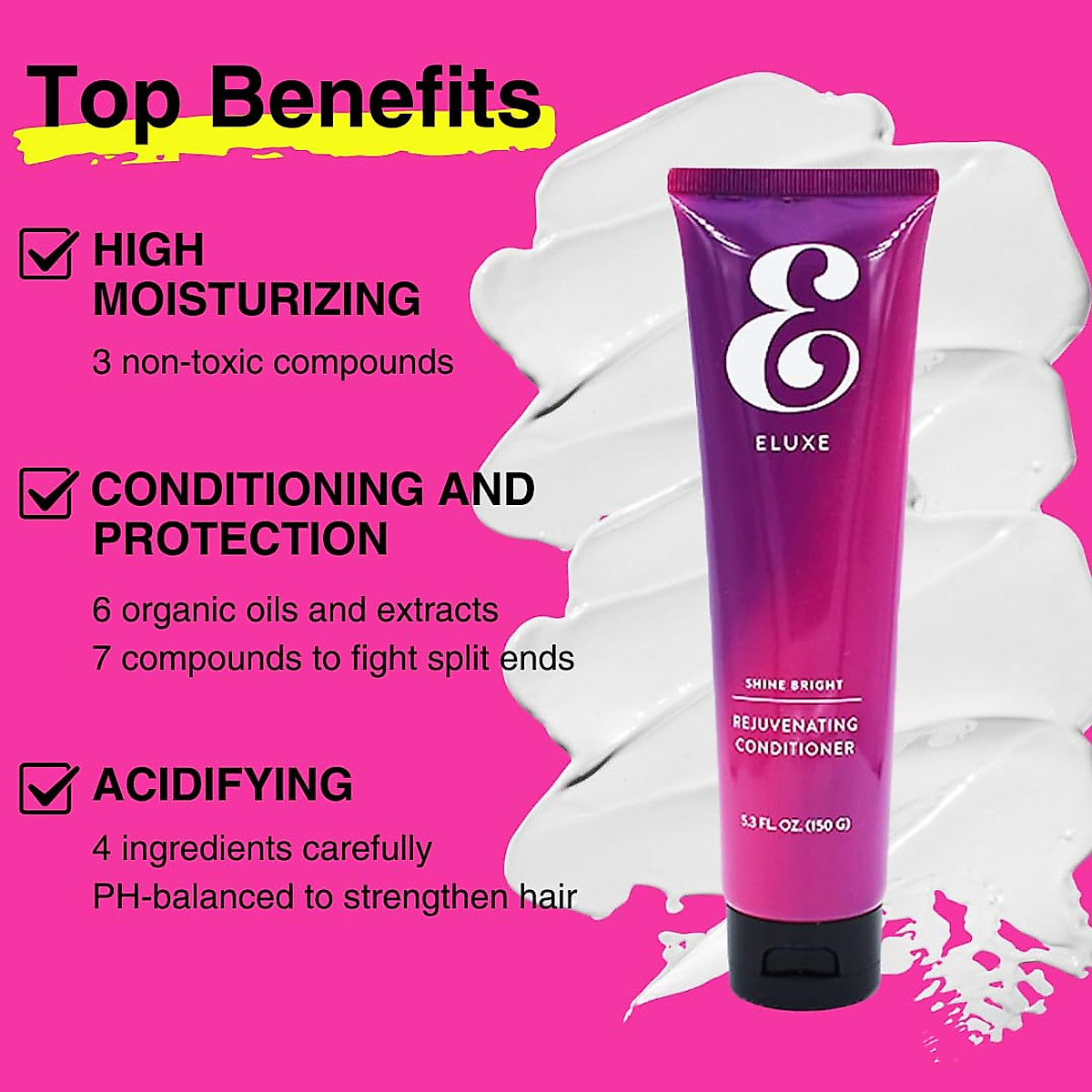 ELUXE Rejuvenating Conditioner for Hair Damage Repair – Smoothing Hair Conditioner for Frizzy or Damaged Hair – Soften & Shiny Hair (Pack of 1)