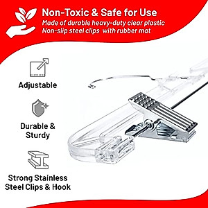 DEILSY Skirt Hangers Pants Hangers with Clips Clip Hangers Shorts Hangers Clear Plastic Clothes Hangers with 2-Adjustable Clip Non-Slip Clothes Hangers Clip Hangers Perfect for Pant, Pack of 12