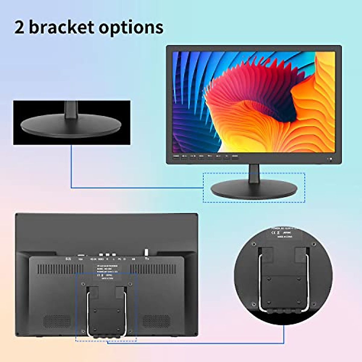 Jexiop 17inch LED TV,HD 1080P Small Widescreen TV with ATSC Digital Tuner,Built-in Speakers with HDMI,VGA,AV Input,USB Port,12 Volt TV Suitable for Caravan,Kitchen,Bedroom