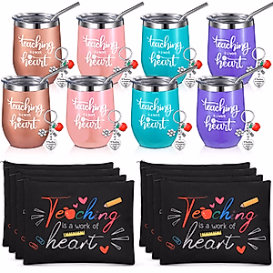 Hoolerry 24 Pcs Teachers Appreciation Gifts Bulk, Teacher Week Gifts for Women Men, Thank You Gifts for Teacher, Teacher Tumblers Graduation Retirement Teacher Gifts(Multicolor, Stylish)