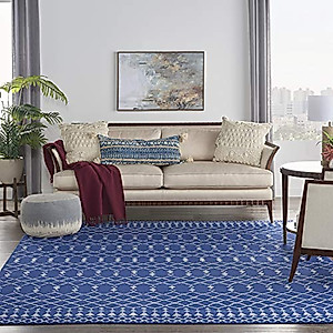 Nourison Whimsicle Moroccan Navy 8&#039; x 10&#039; Area -Rug, Easy -Cleaning, Non Shedding, Bed Room, Living Room, Dining Room, Kitchen (8x10)