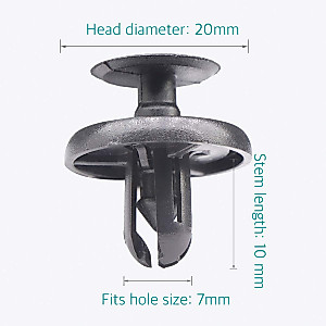 Lantee 20 Pcs Engine Under Cover Push-Type Retainer Clips Replaces for Toyota & for Lexus 90467-07201