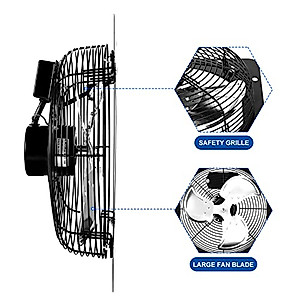 iPower 12 Inch Exhaust Fan Aluminum, High Speed 1300RPM, 1-Pack, Silver (HIFANXVENTIL12), Black