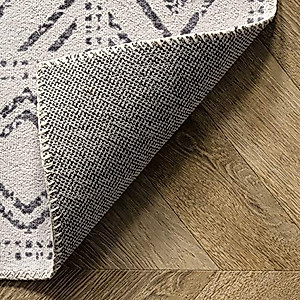 nuLOOM Mia Machine Washable Geometric Medallion Runner Rug, 2' 6" x 8', Light Grey