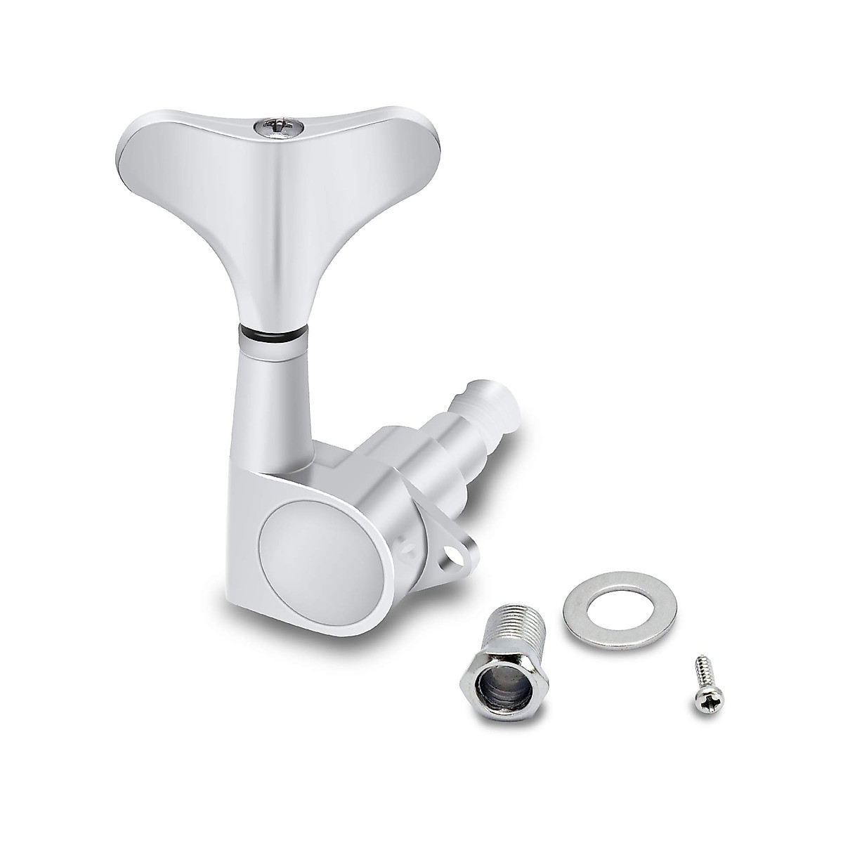 Metallor Guitar Sealed Tuners Tuning Pegs Machine Heads 4 In Line for Right Hand 4 String Bass Guitar Chrome.