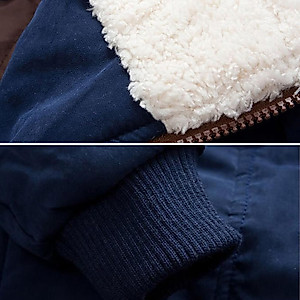 EISHOW Clearance Kids Boys Warm Thick Jackets Hooded Cotton Fleece Parka Coat Children Winter Zipper Outerwear (Navy, 4-5 years)