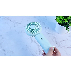 Woanger Mini Handheld Folding Fan Bulk USB Desk Fan Battery Operated Fans with Data Cable Hanging Foldable Desk Fan Small Rechargeable Pocket Fan Portable USB Electric Fan (20 Pcs)