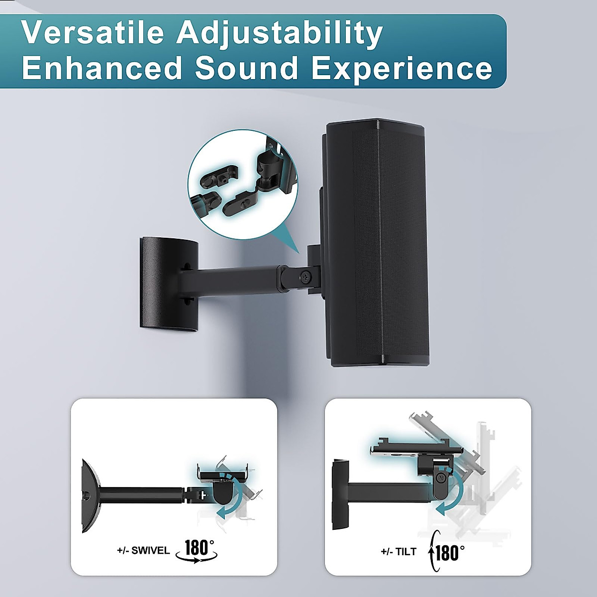 Yimaut (2 Pack) Ceiling/Wall Mount Bracket for Bose Cube Speaker,for UB-20,UB20 Series II, WB-50 Series II, Lifestyle 600, V35, V25, V10, T20, V20, V30, CineMate 520, CM520, Acoustimass Series Black