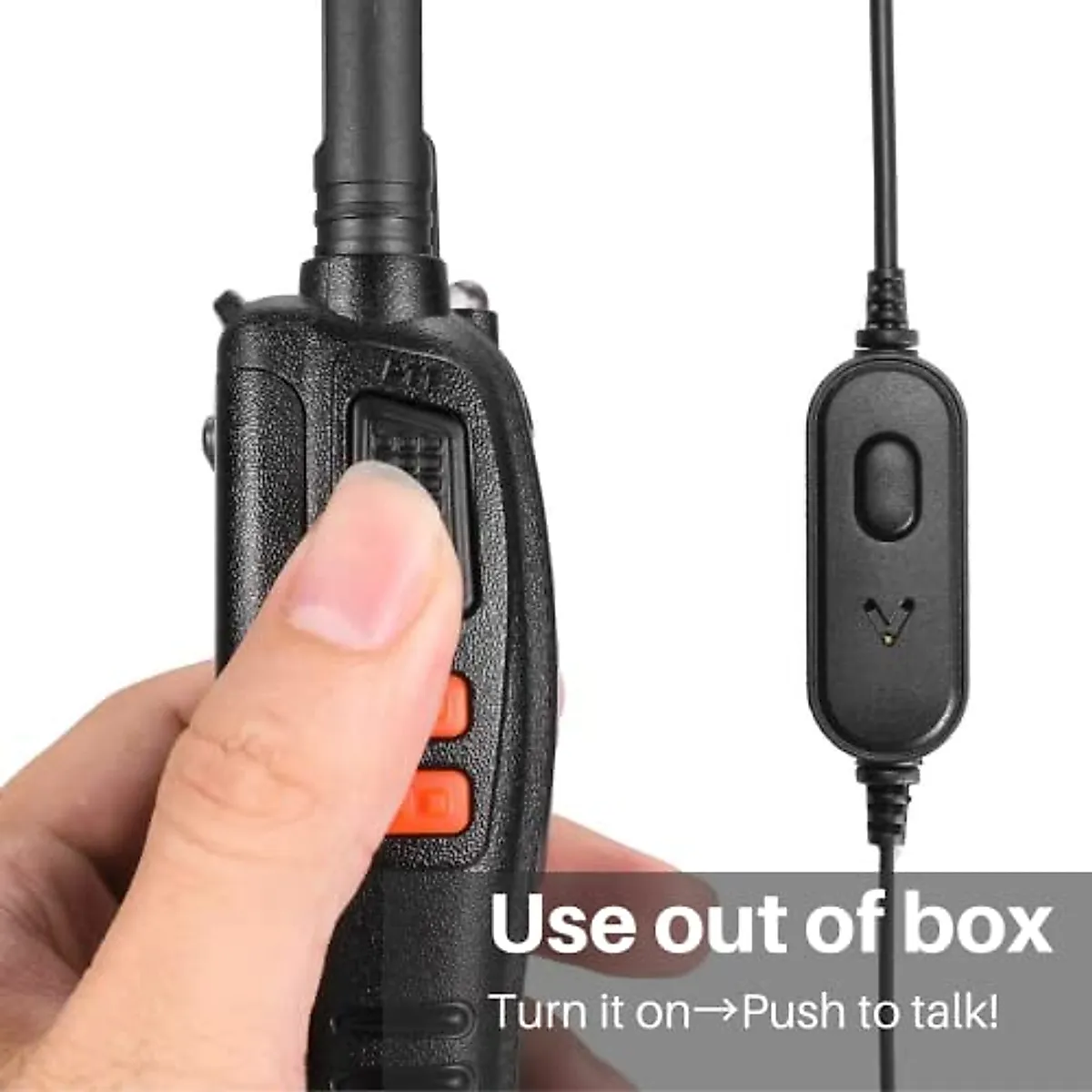 BAOFENG BF-88ST Walkie Talkies for Adults, Portable License-Free Walkie Talkie with Hands Free VOX USB Charging, Two Way Radios Long Range Rechargeable with Earpieces and Chargers (Black, 4 Pack)