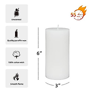 Zest Candle Pillar Candle, 3 by 6-Inch, White