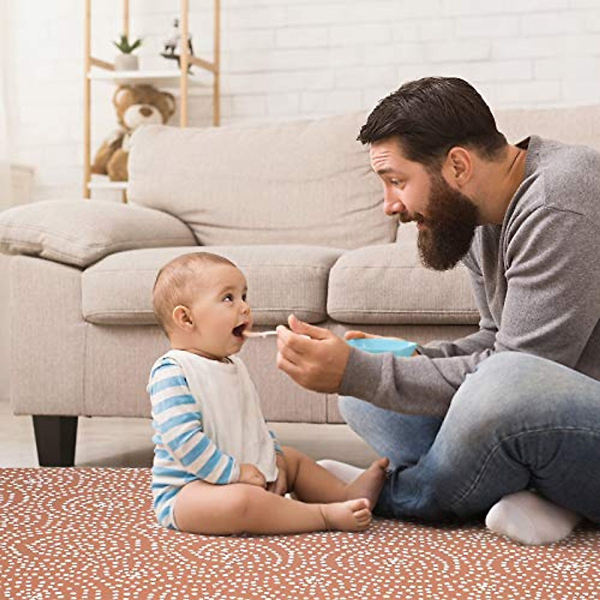 Soft Step Play Mat - Extra Large 4ft x 6ft Non-Toxic Creative Baby Play Mat - Interlocking Foam Tiles for Toddlers and Kids (Circular Dots)