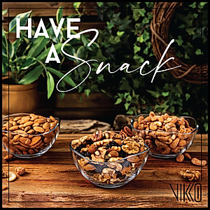 Vikko Glass Bowls, Set of 6 Decorative Glass Dessert Bowls, 10 Ounce Glass Dish for Dessert, Candy, Kitchen Prep, Dishwasher Safe