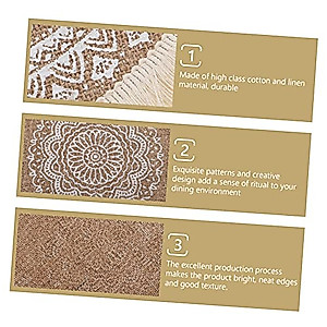 GARVALON 2pcs Tassel Cotton Linen Placemat Jute Placemat Desk Mat for Desktop Nordic Decor Rattan Coaster Pad Rustic Round Kitchen Placemat Personalized Coasters Placemats Tassel Placemats