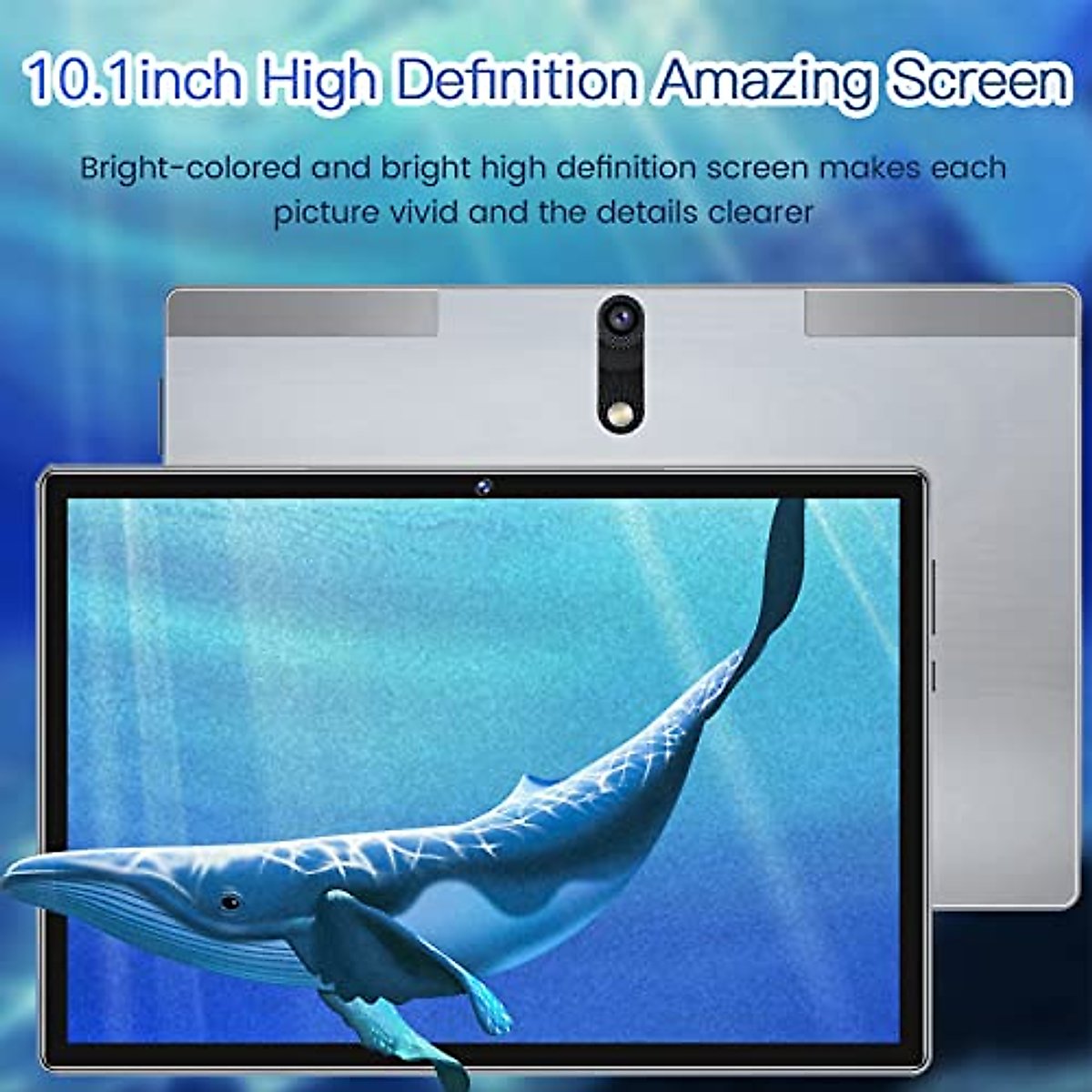 DAUZ HD Tablet, Octa Core 1920x1200 Resolution 10.1in Tablet 8MP Front 20MP Rear for Android8.1 for Drawing (US Plug)